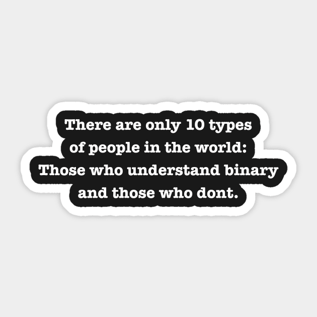 Binary - Binary Code - Sticker | TeePublic